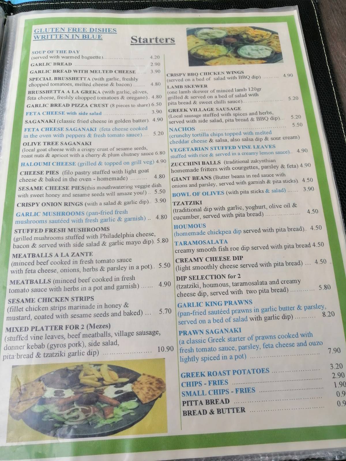 Menu at Olive Tree Restaurant, Kalamaki, Kalamaki Main Road
