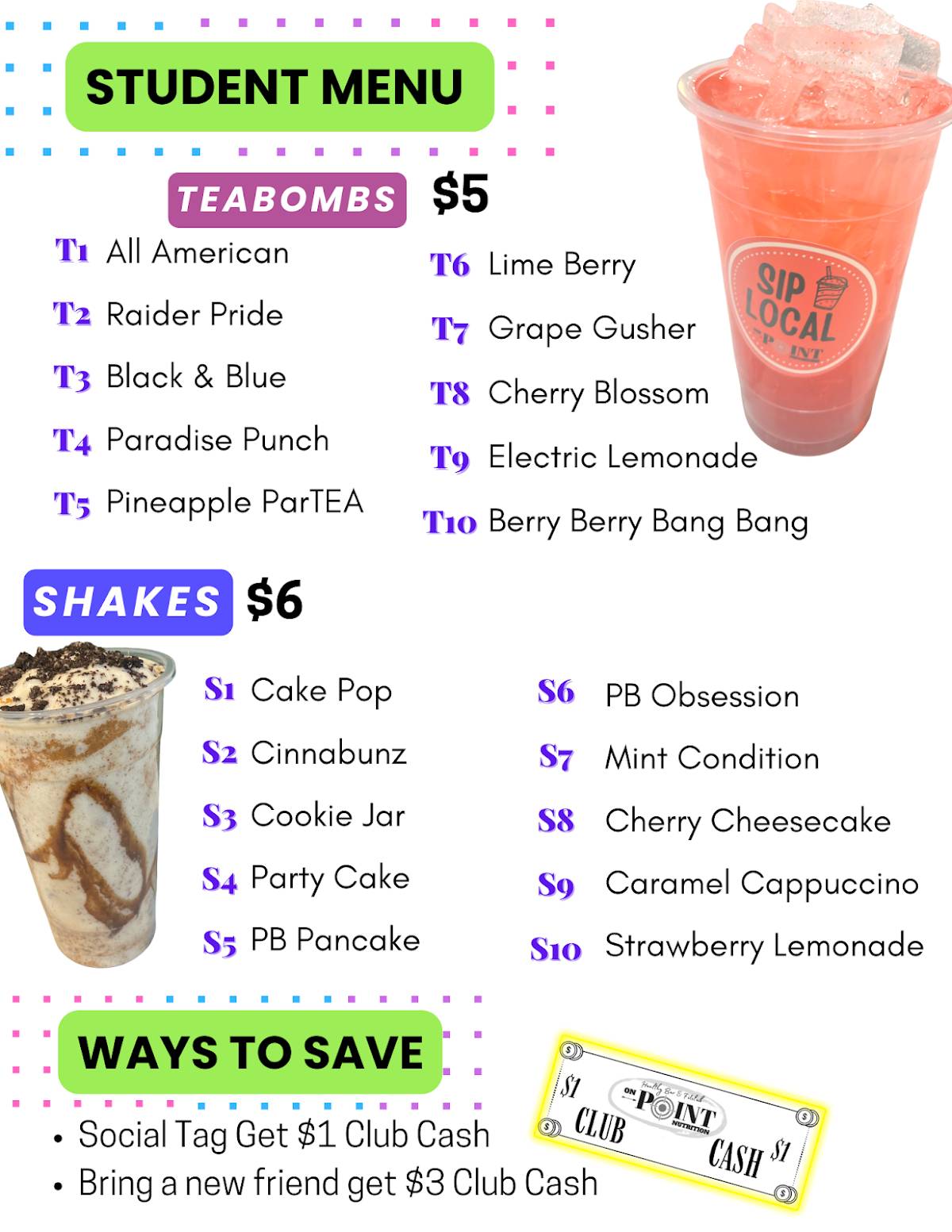 Menu at On Point restaurant, Norwood Young America
