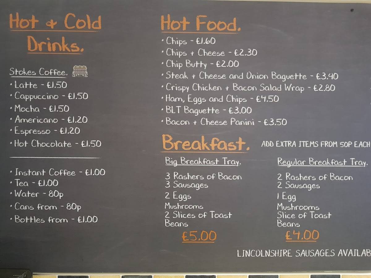 Menu at On a Roll cafe, Lincoln