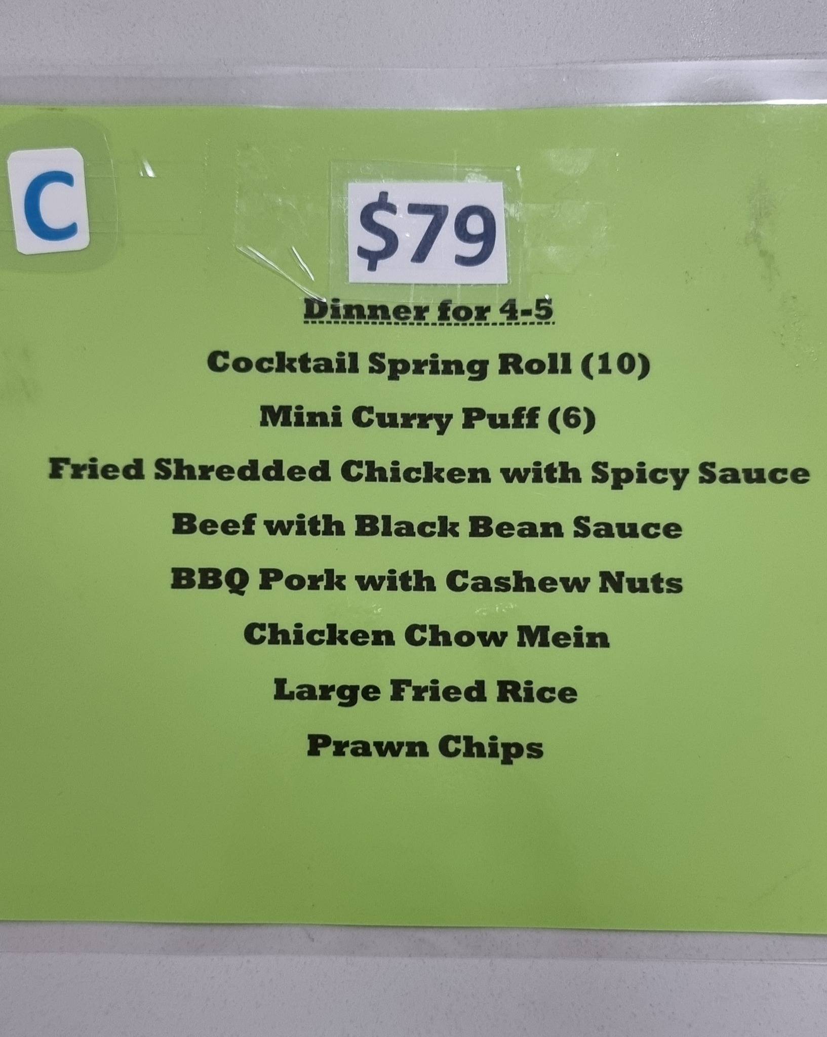 Menu at Onn's Kitchen Chinese and Malaysian takeaway restaurant, Cranbrook