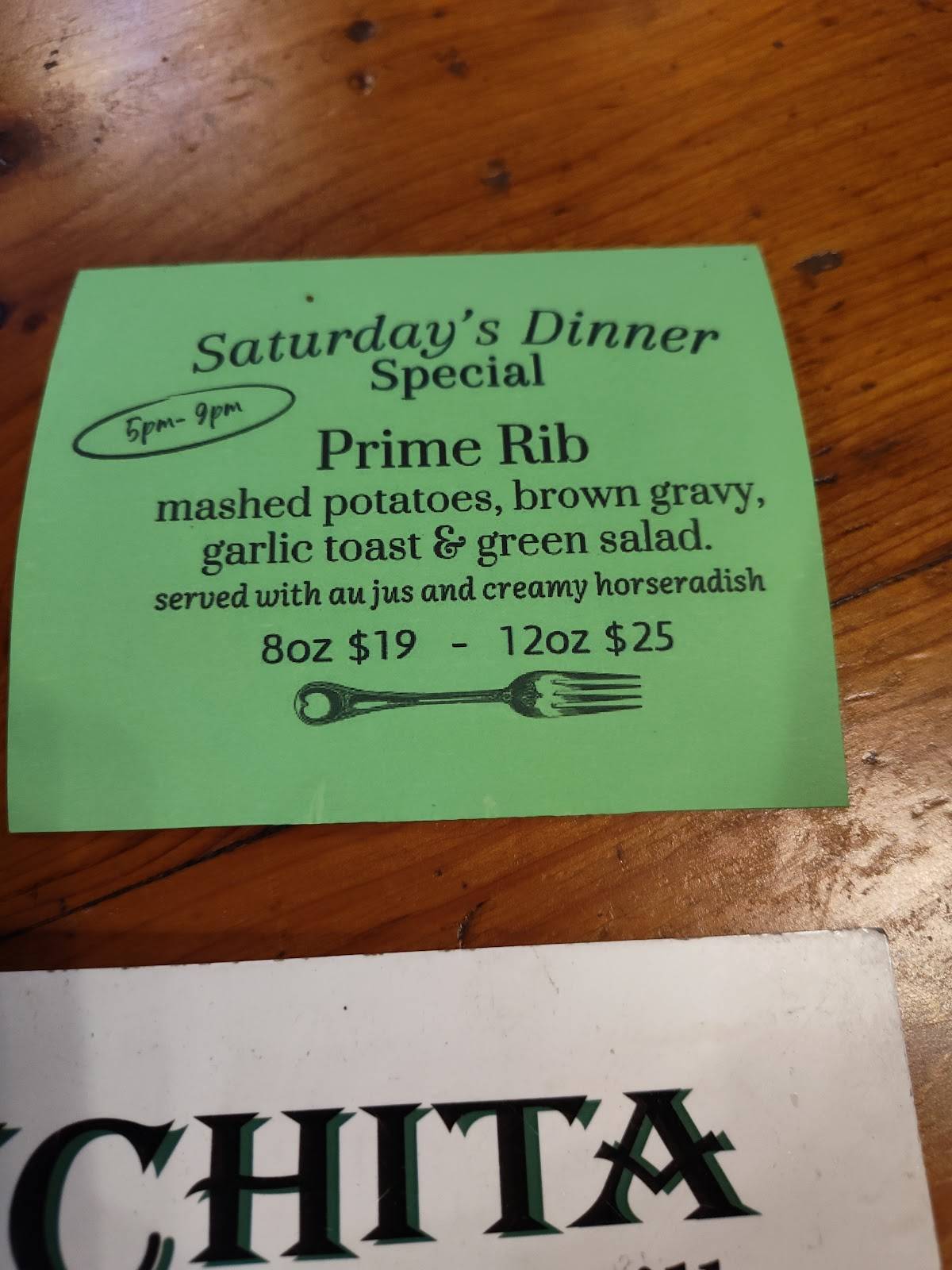 Menu at Wichita Bar & Grill, Oregon City