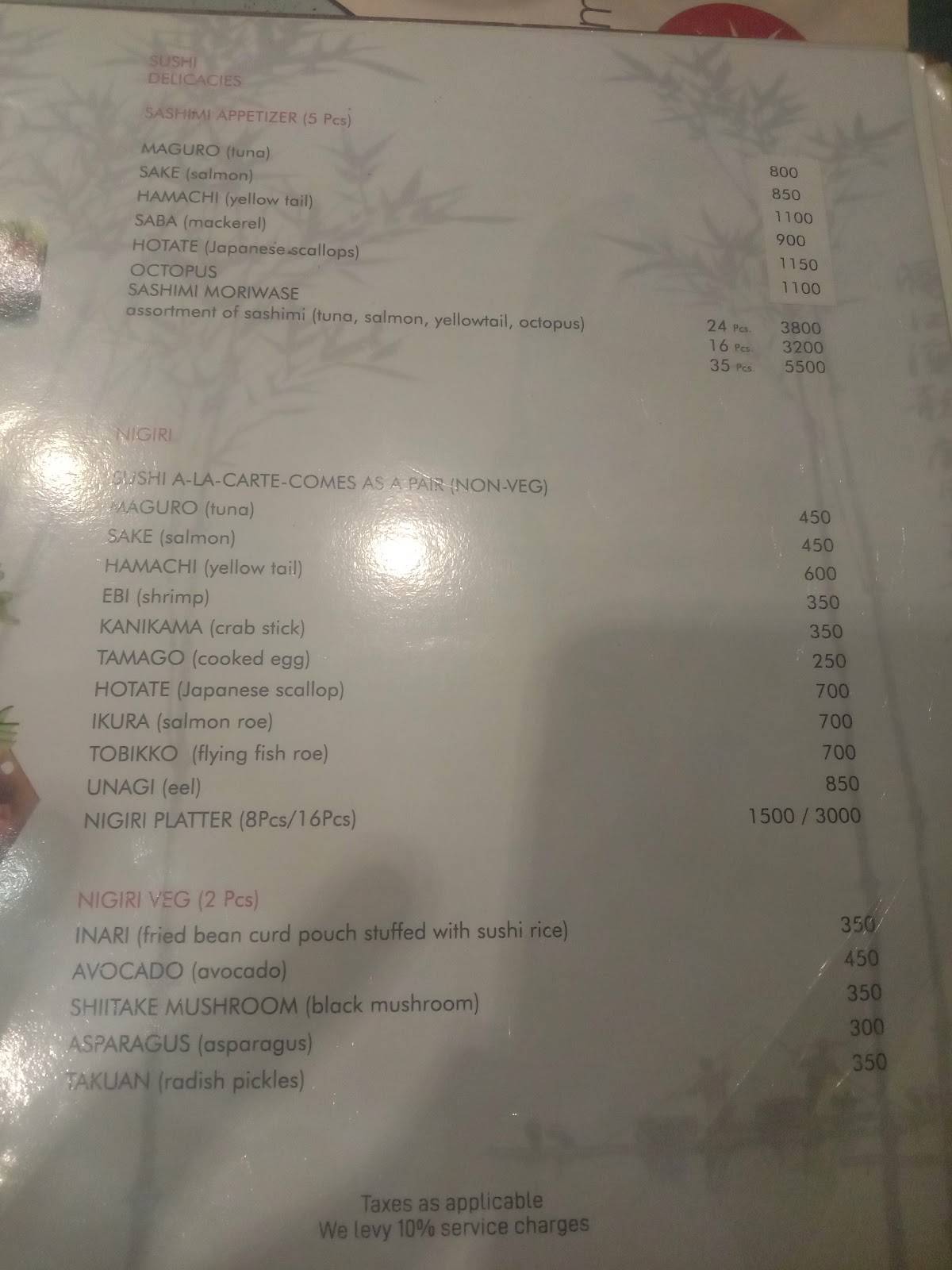 Menu at Origami Japanese & Korean Restaurant - BKC, Mumbai