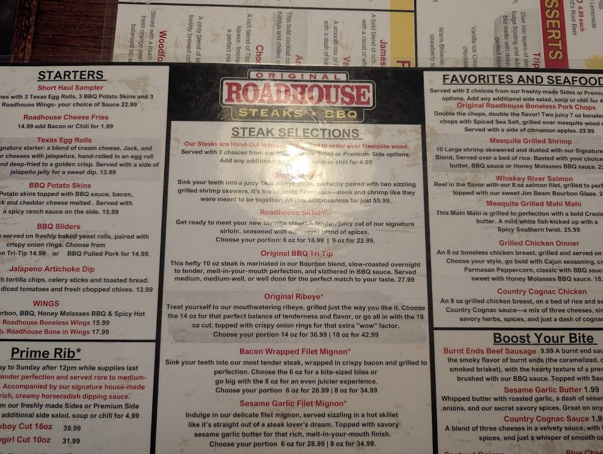 Menu at Original Roadhouse Grill steakhouse, Gresham