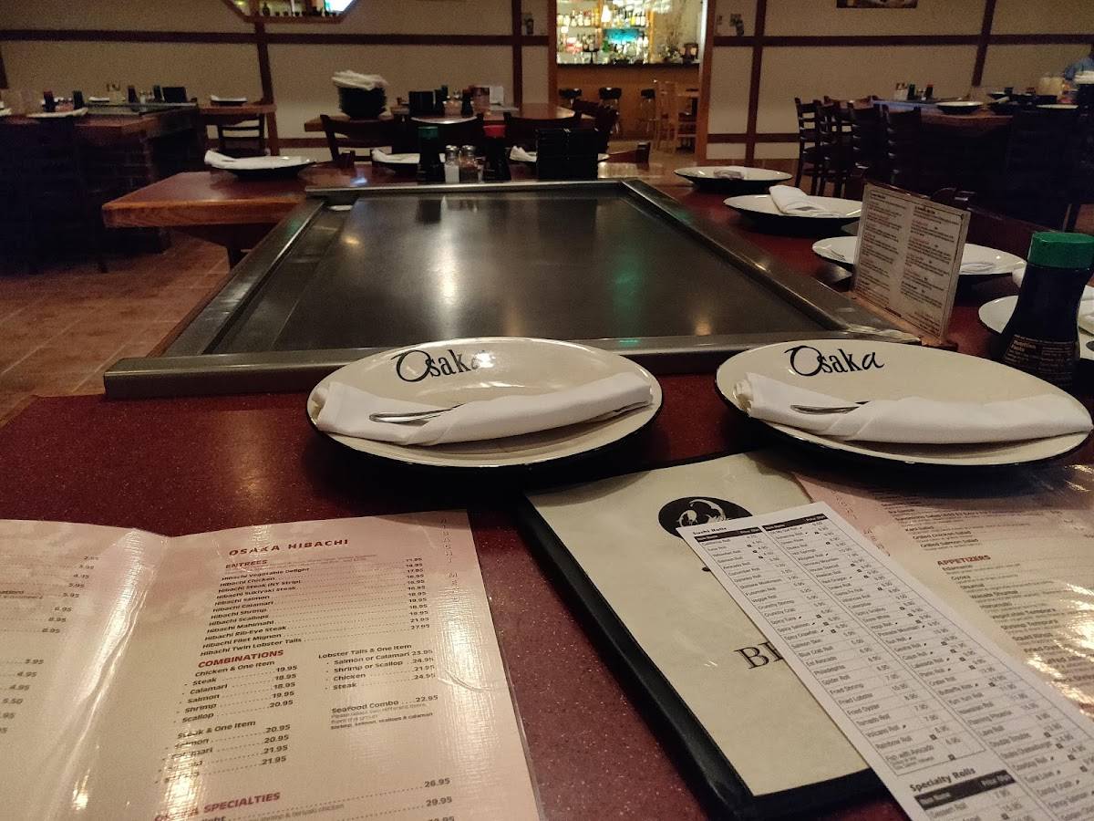 Menu at Osaka Japanese Steakhouse & Sushi Bar, Hot Springs