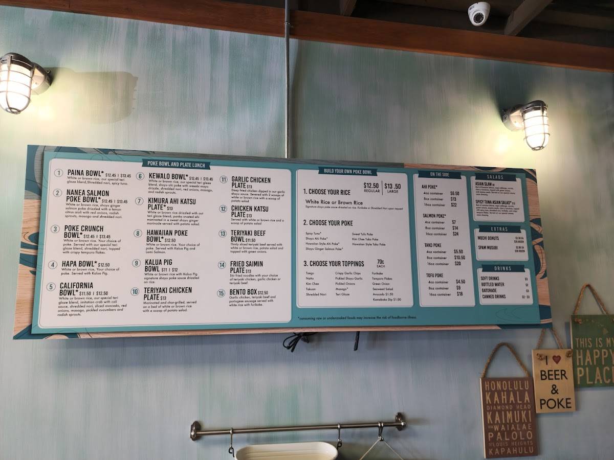 Menu at Paina Cafe, Las Vegas