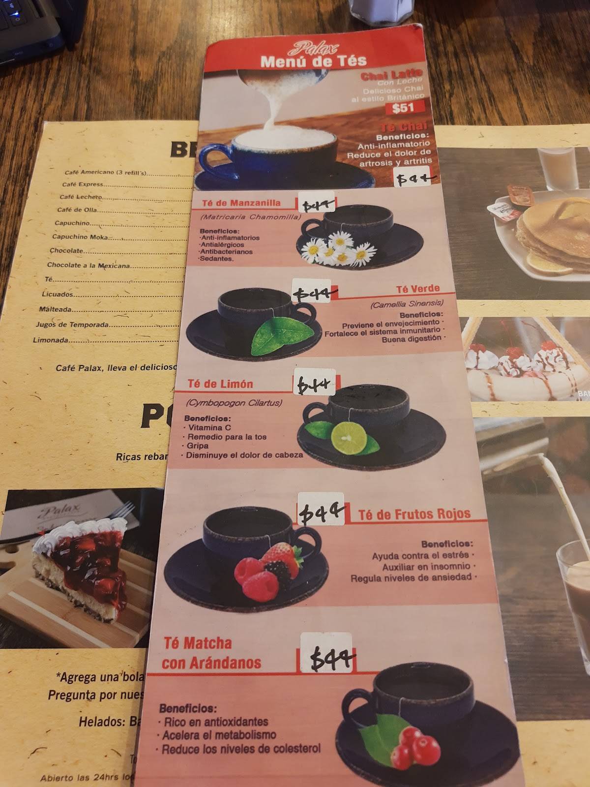 Carta de Palax Restaurante Suc. Expo, Guadalupe