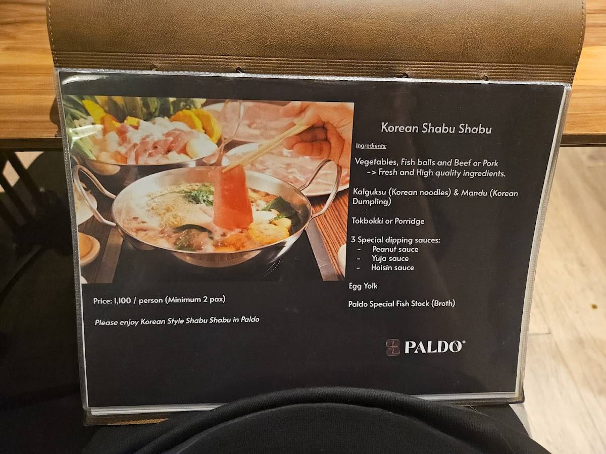 Menu at Paldo Restaurant, Quezon City