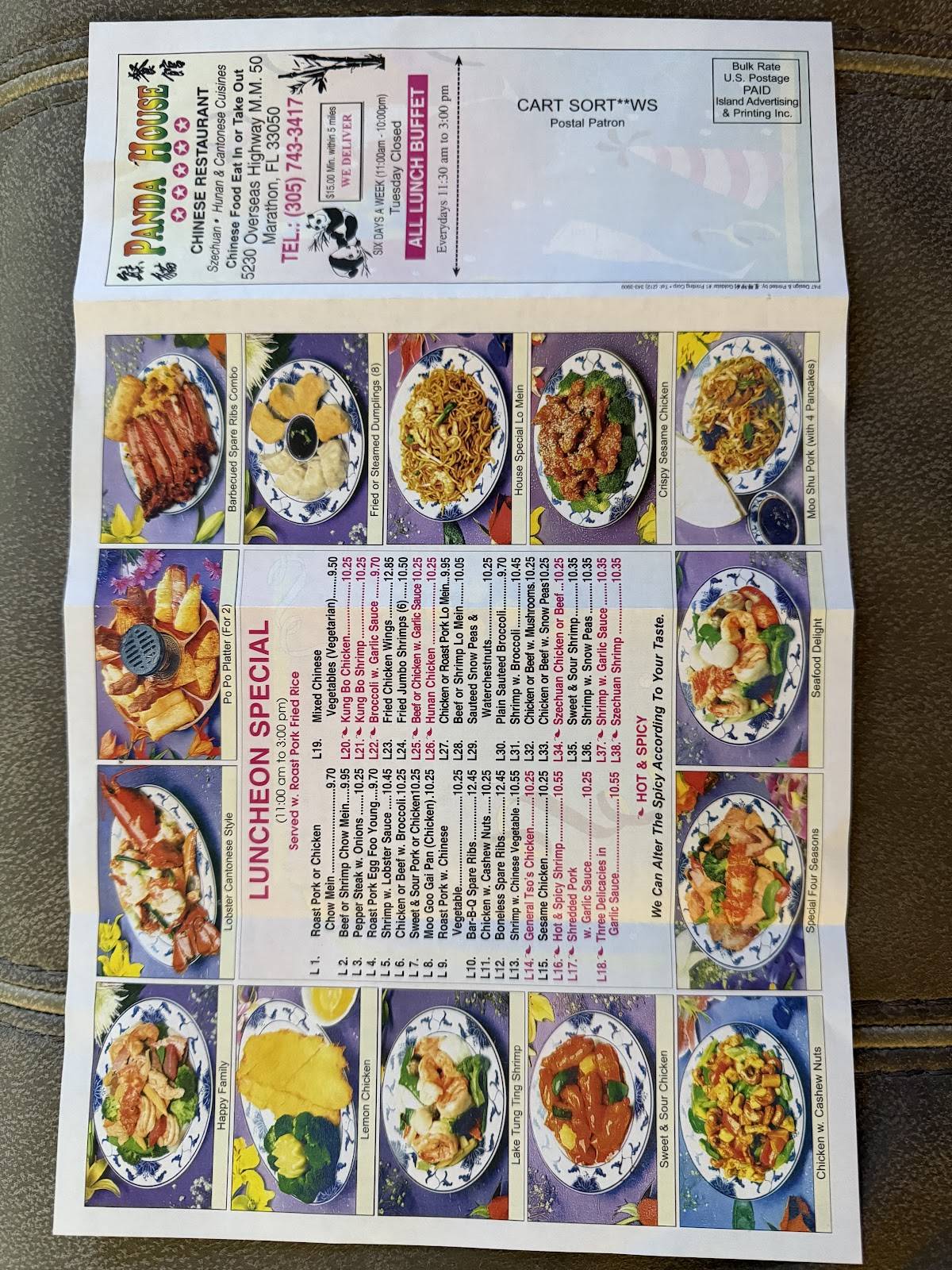 Menu at Panda House Chinese Restaurant And Buffet, Marathon, Overseas Hwy