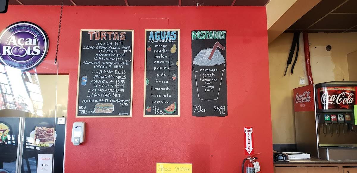 Carta del restaurante Panda's Tortas and Frutas locas, El Cajon