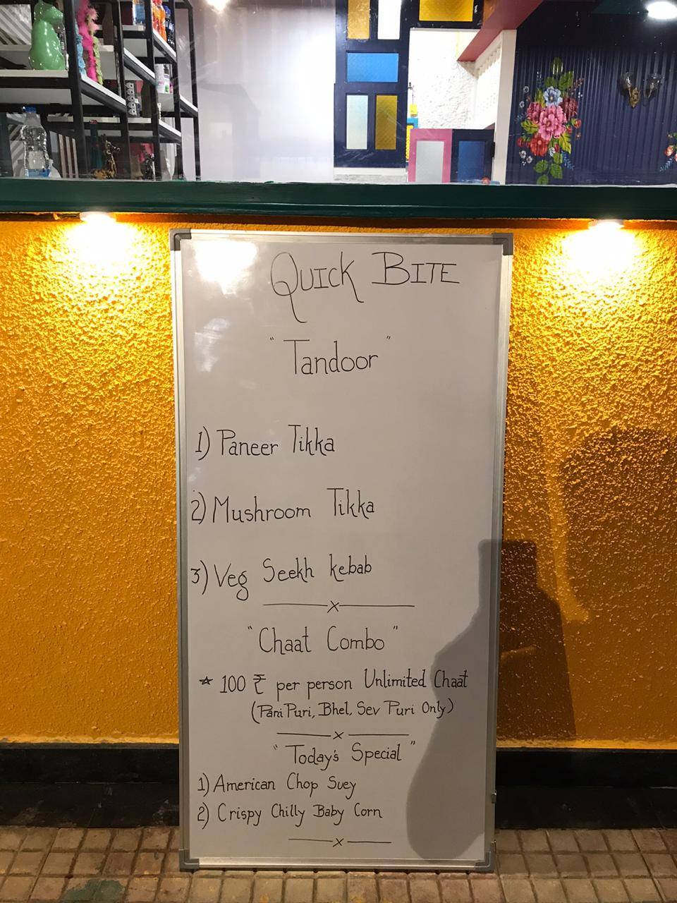 Menu at Quick Bite, Pandhurna