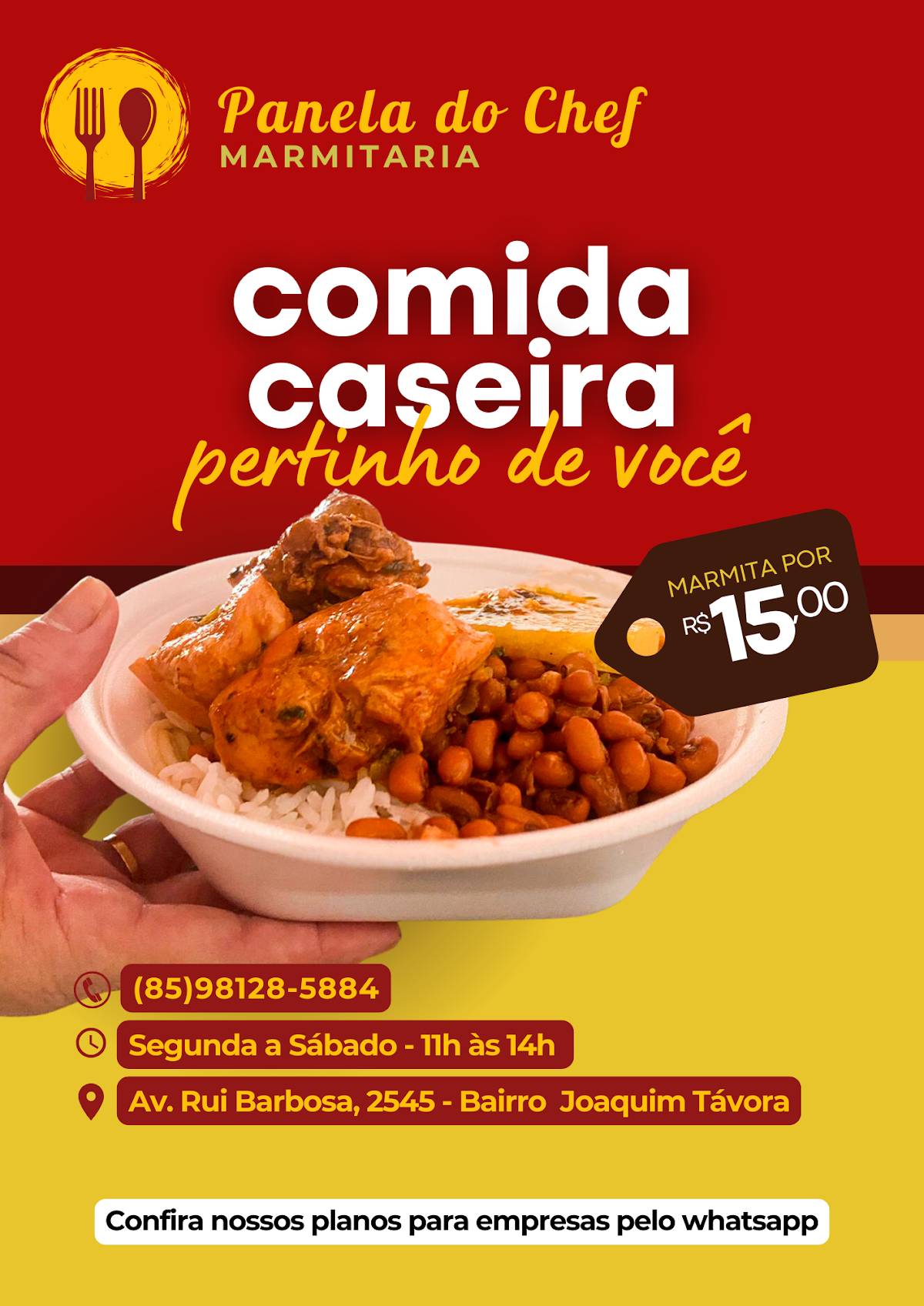 Menu em Panela do Chef restaurante, Fortaleza, Av. Rui Barbosa