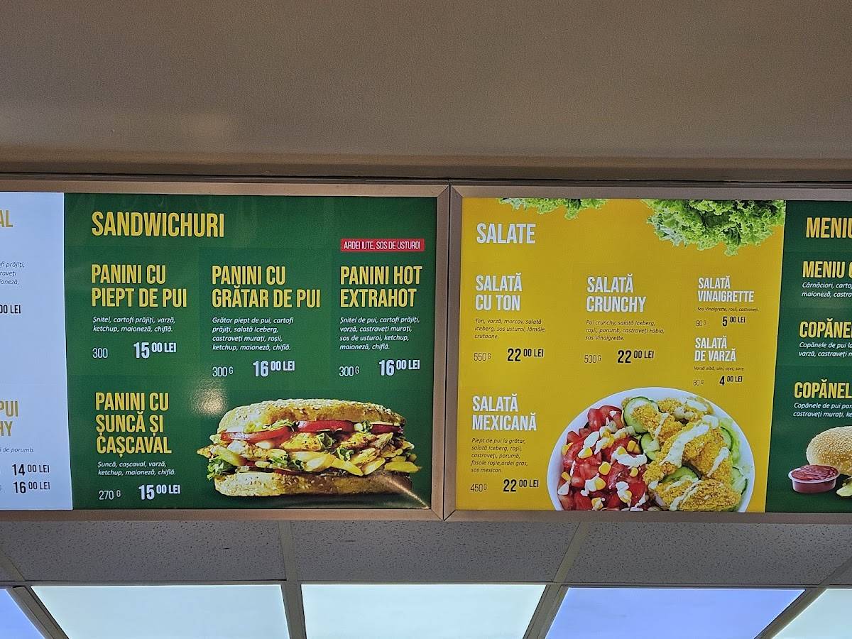 Menu at Panini, Brașov, Calea București 18
