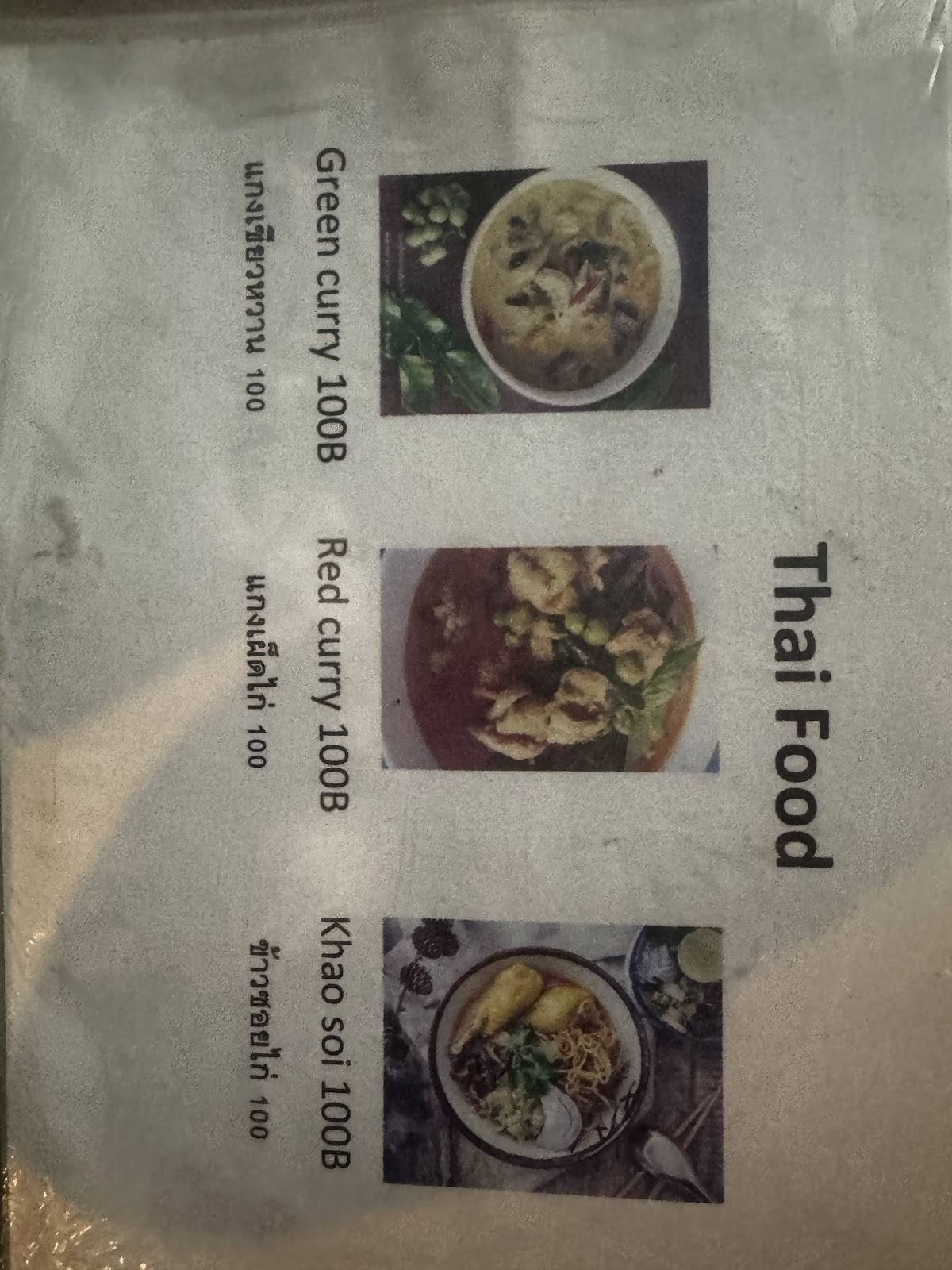 Menu at Paradise Pai pub & bar, Pai