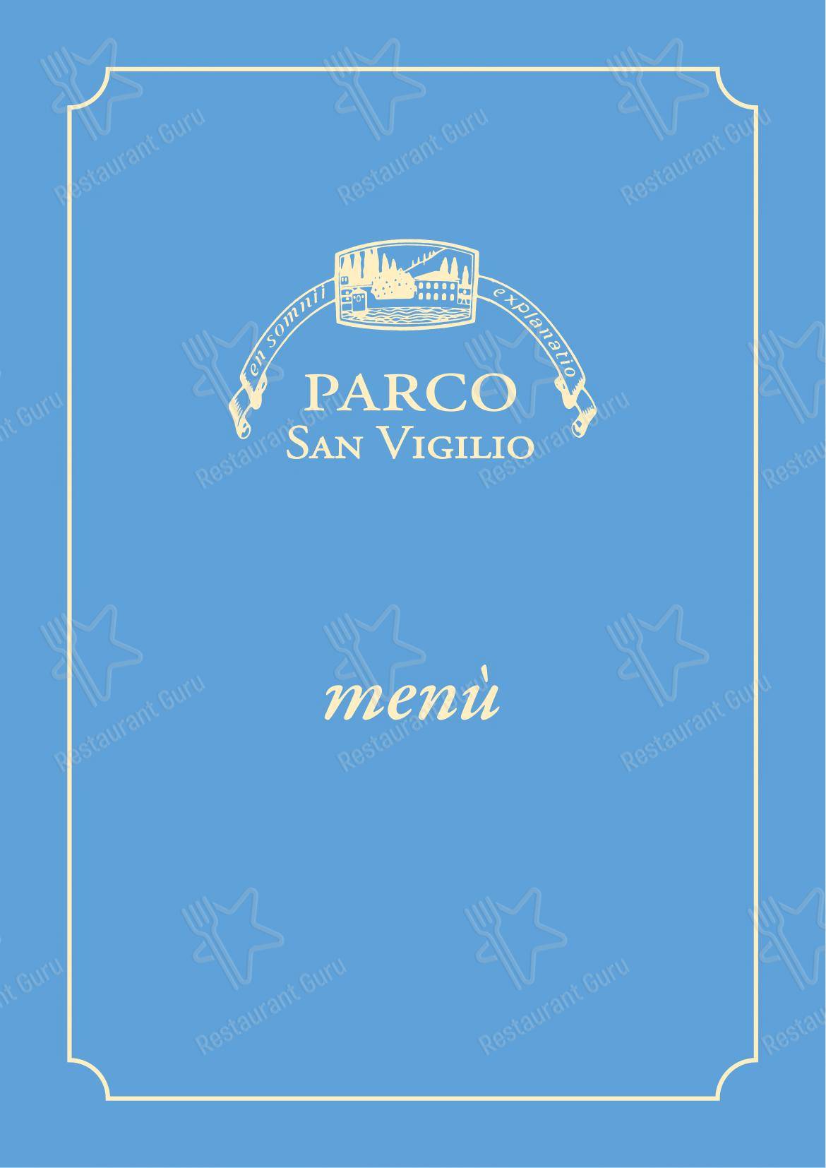 Menu au Parco San Vigilio restaurant, Garda