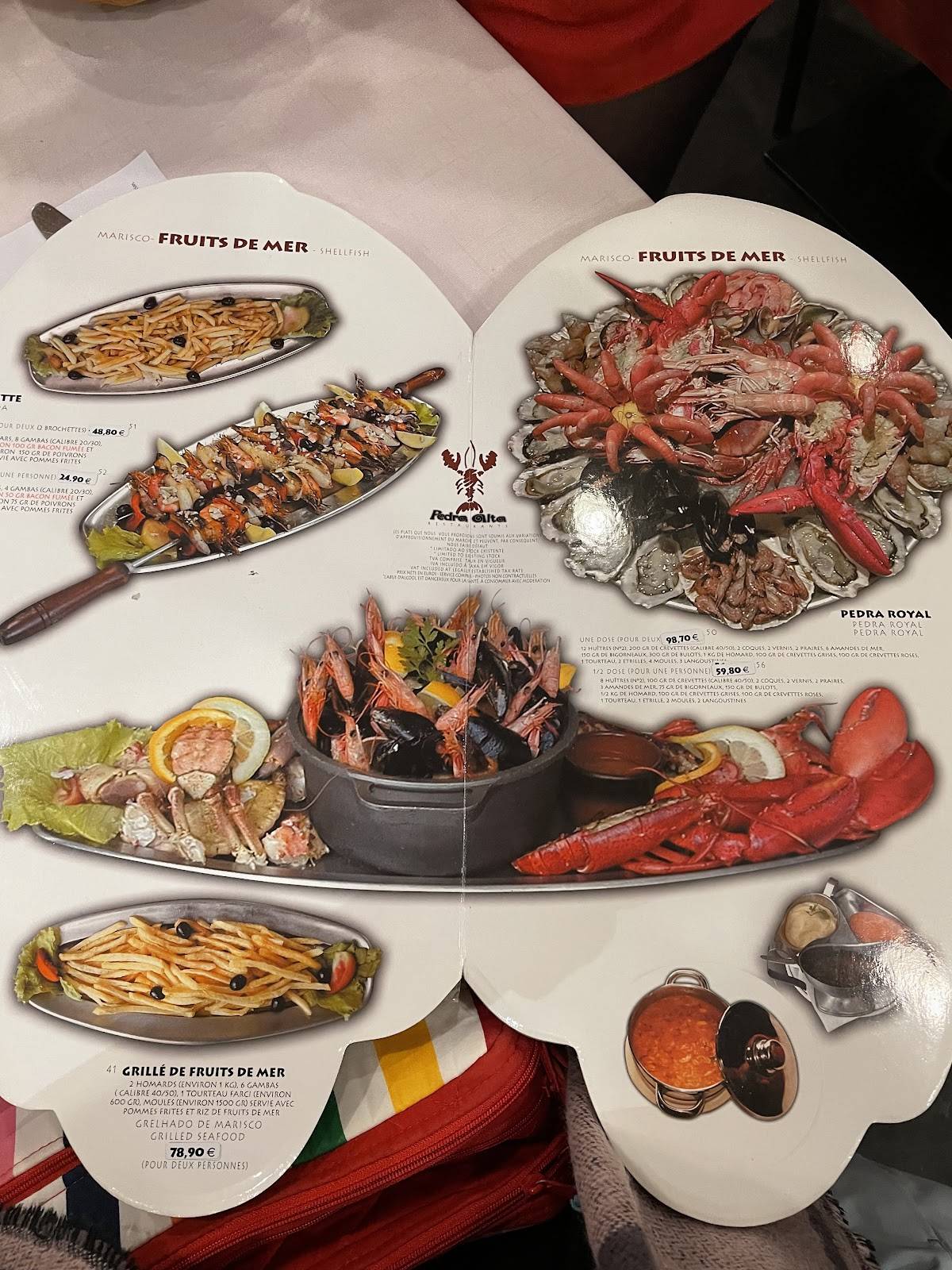 Menu au Pedra Alta restaurant, Paris, 25 Rue Marbeuf