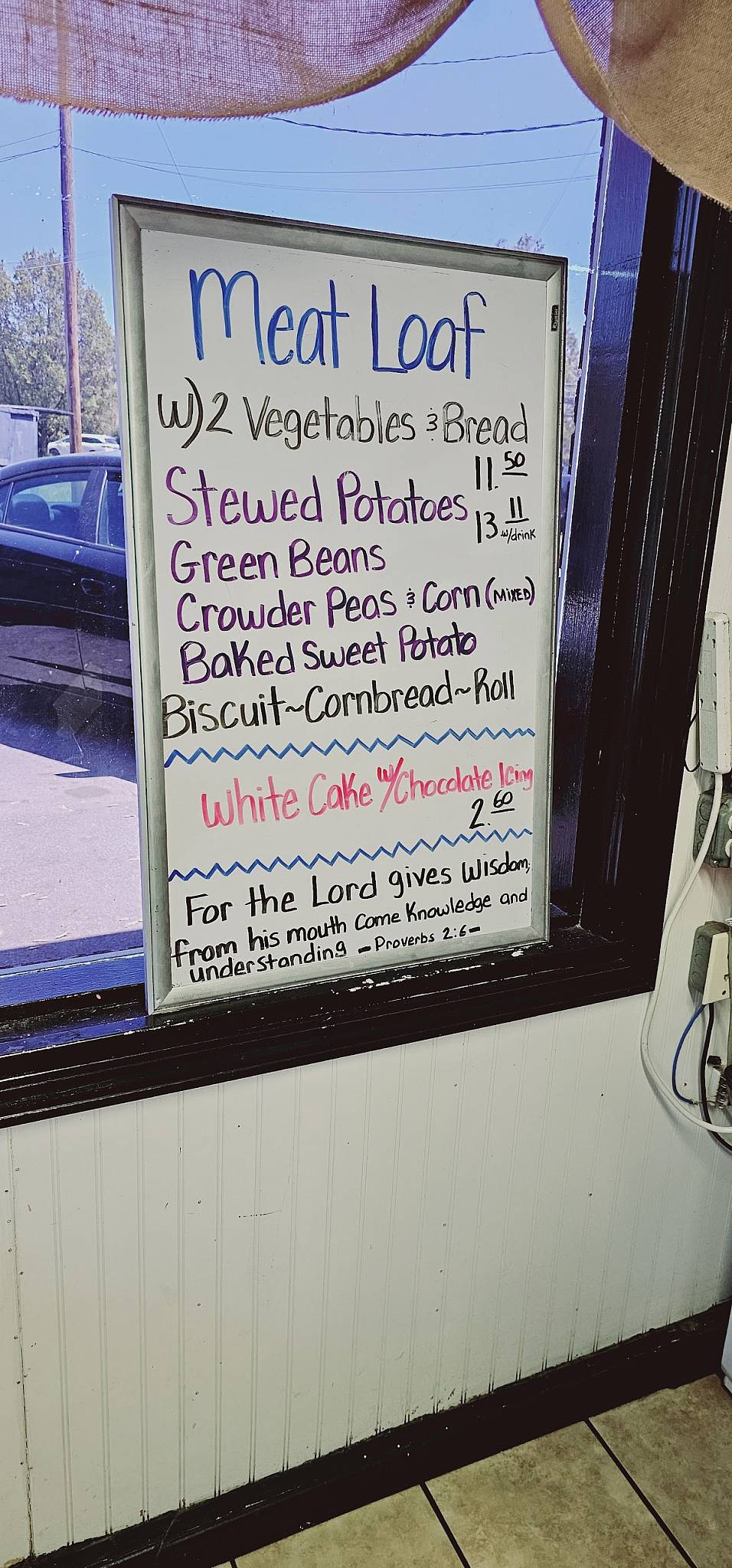 Menu at Parker's Home Cookin' Restaurant, Stokesdale