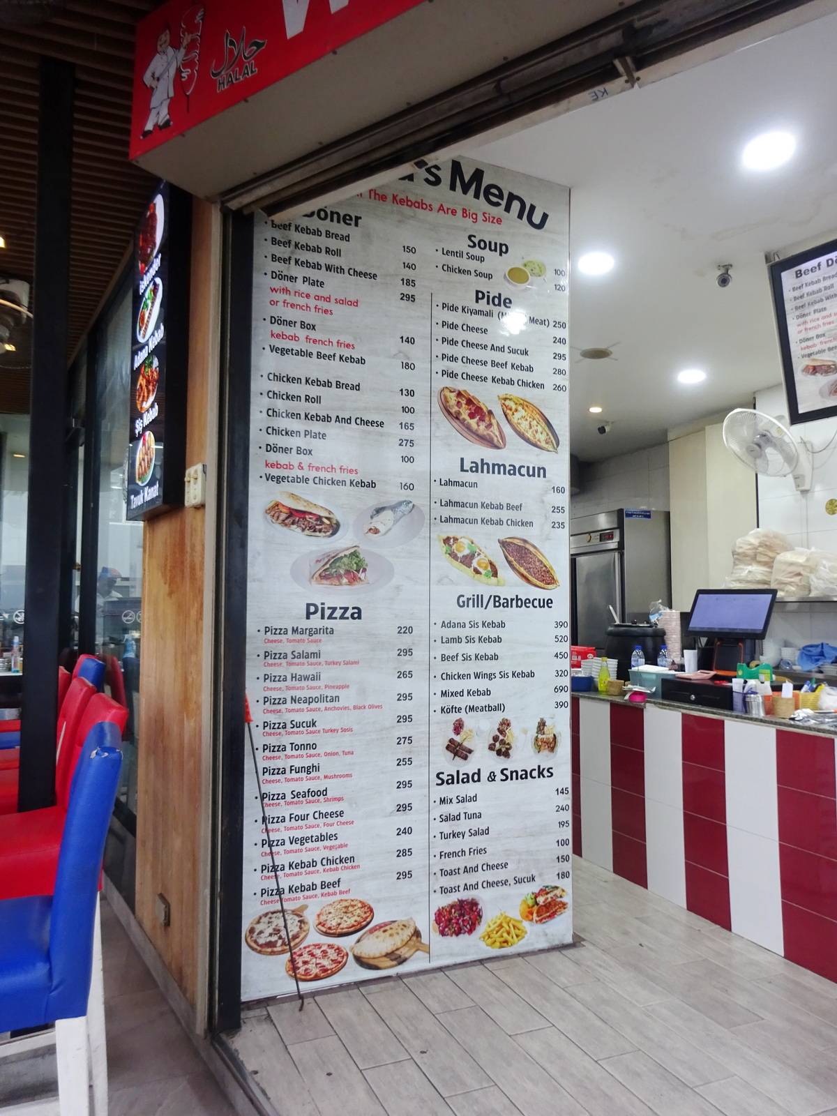 Carta del restaurante Pasha’s Kebab & Pizza, Pattaya