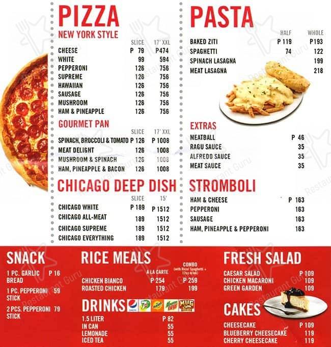 Menu at Sbarro, Pasig, 4/F Ayala Malls Feliz Bgy. Dela Paz