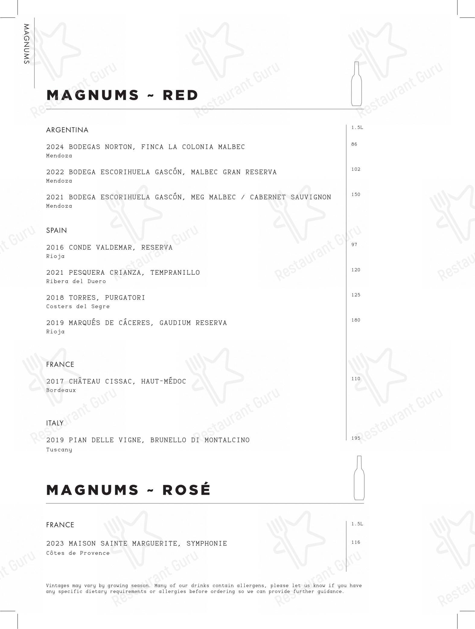 Menu at Pasture Birmingham restaurant, Birmingham