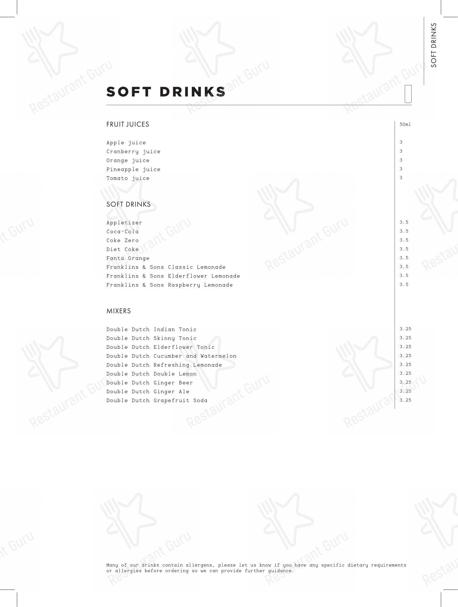 Menu at Pasture Birmingham restaurant, Birmingham