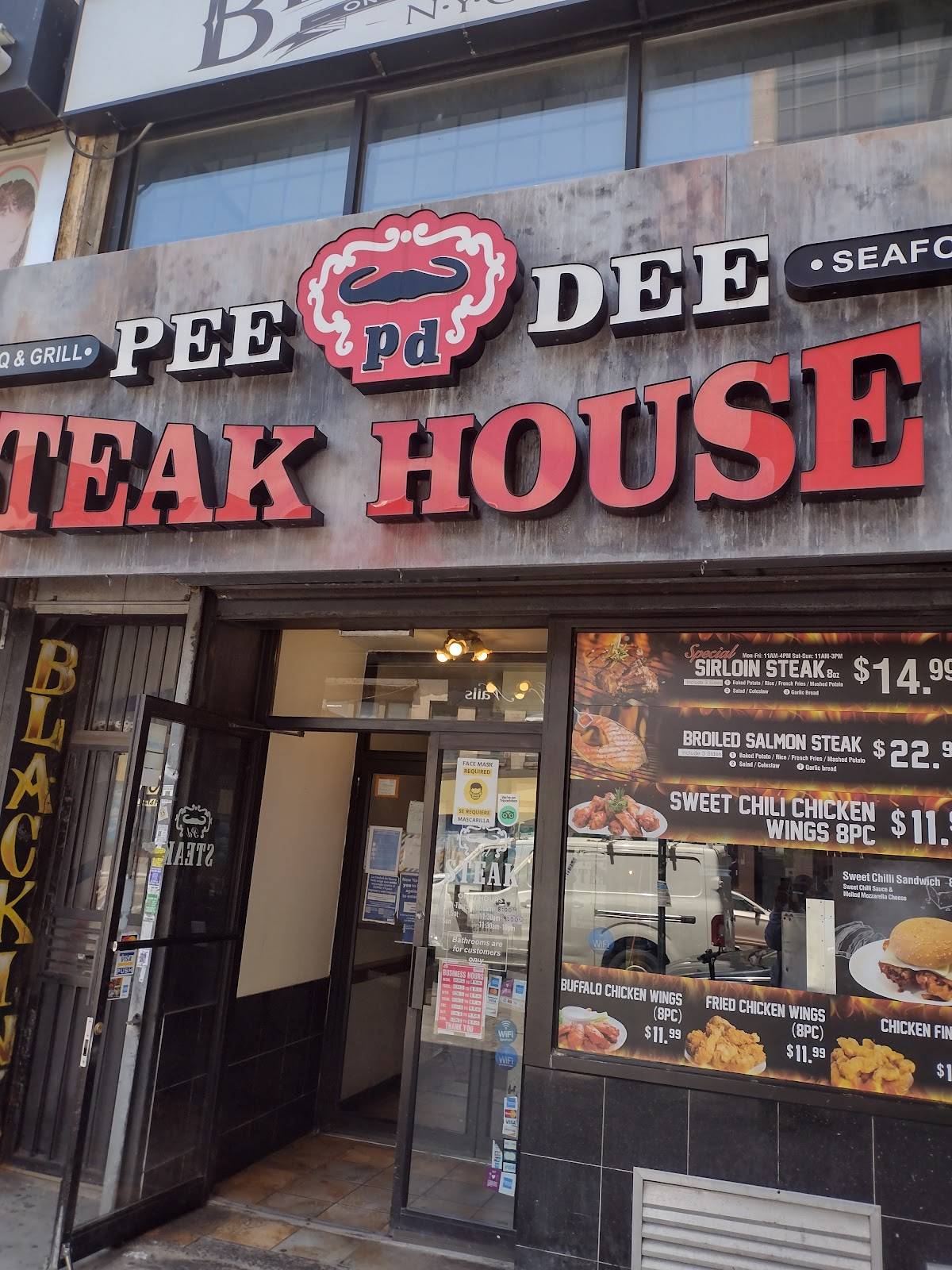 Menu at Pee Dee Steak House steakhouse, New York City, 50 W 125th St