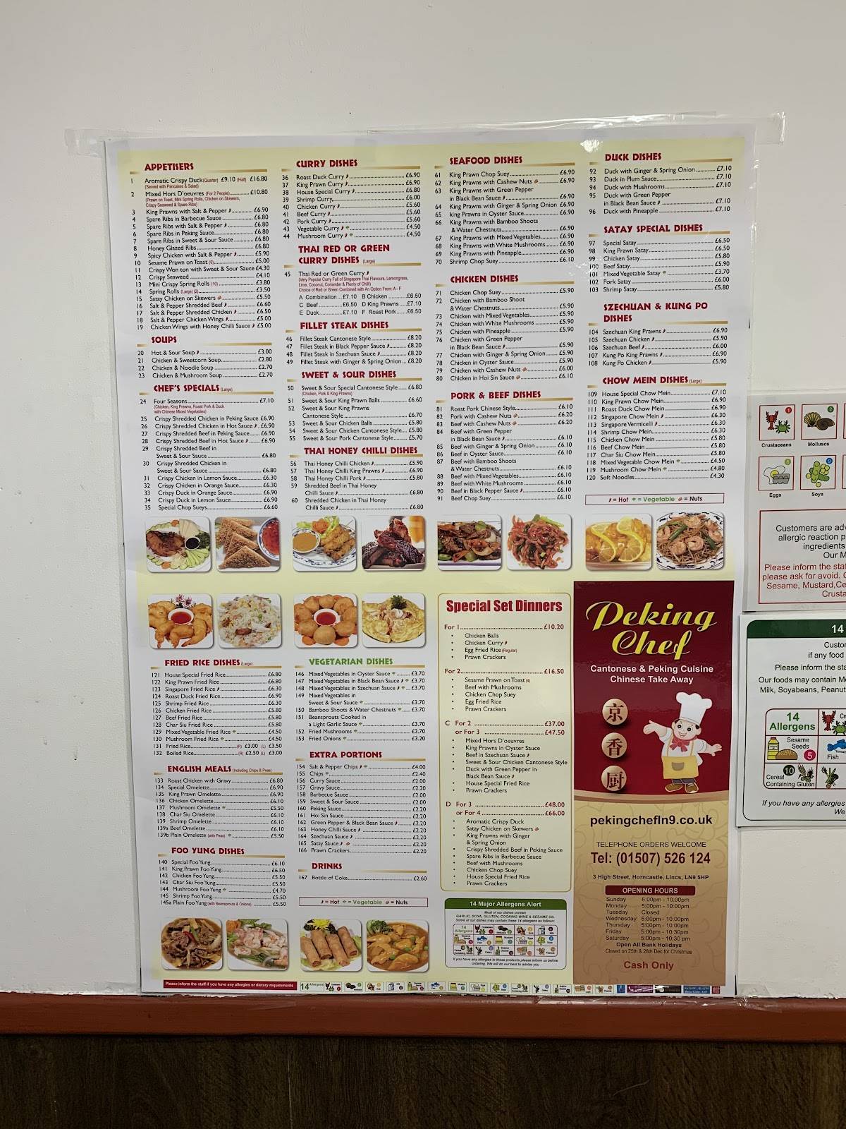 Menu at Peking Chef restaurant, Horncastle
