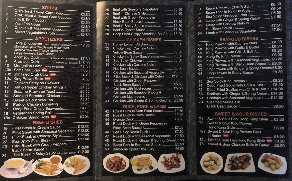 Menu at Peking Palace Chinese Restaurant, Bedford