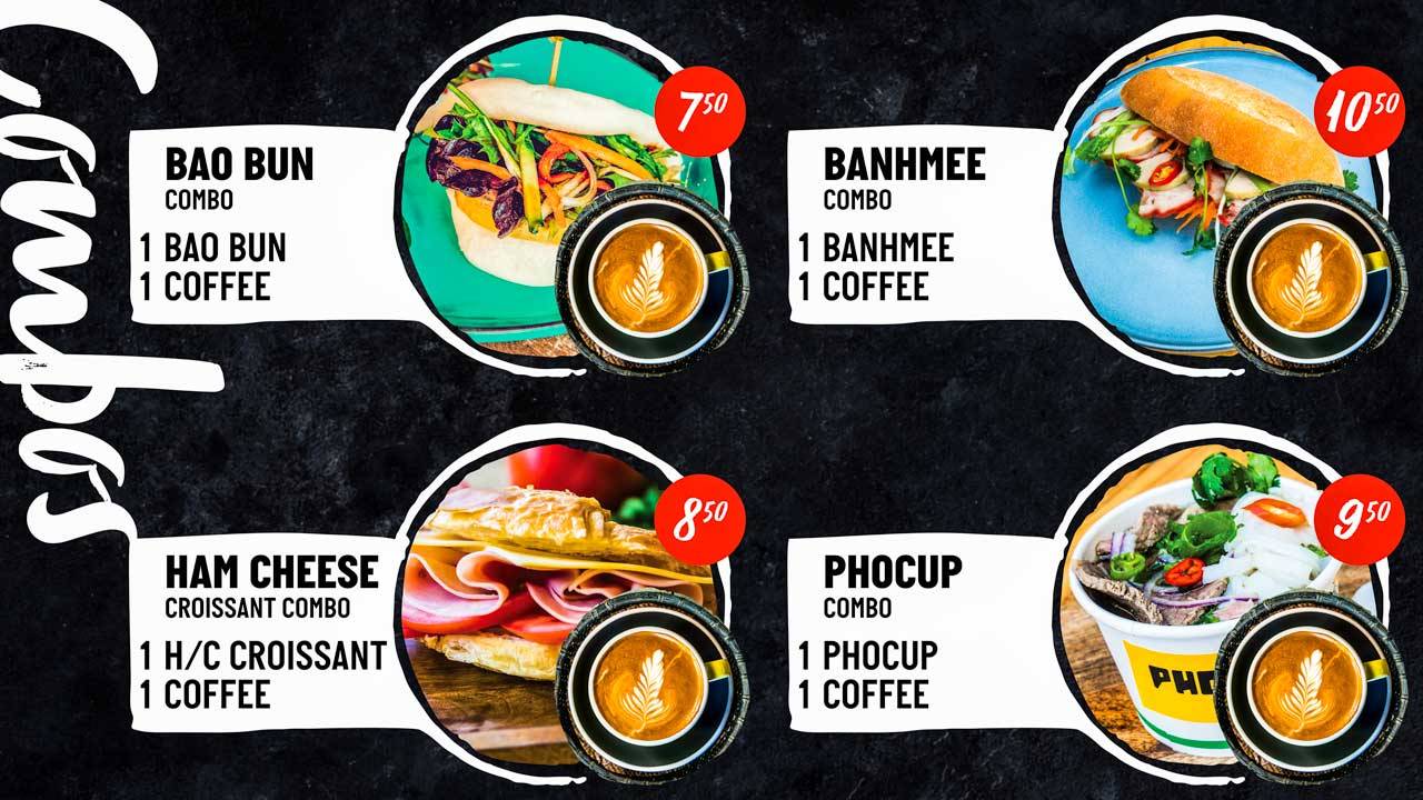 Menu at PHOVELA restaurant, Perth
