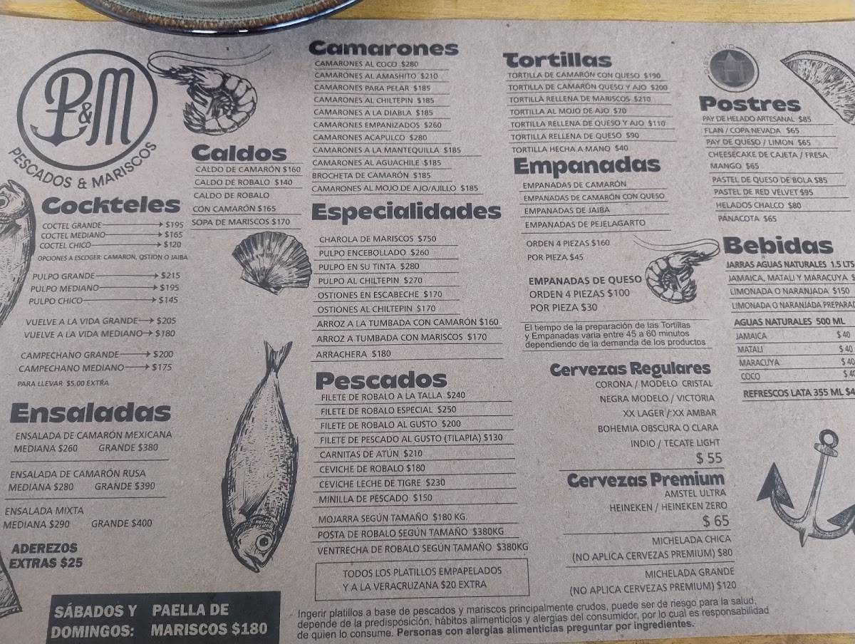 Carta del restaurante Pescados Y Mariscos, Villahermosa