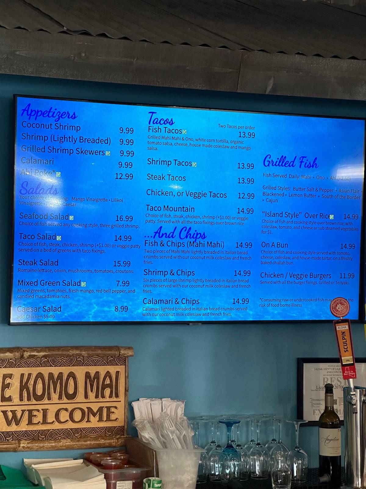 Menu at Coconut's Fish Cafe, Scottsdale, E Mayo Blvd #1108