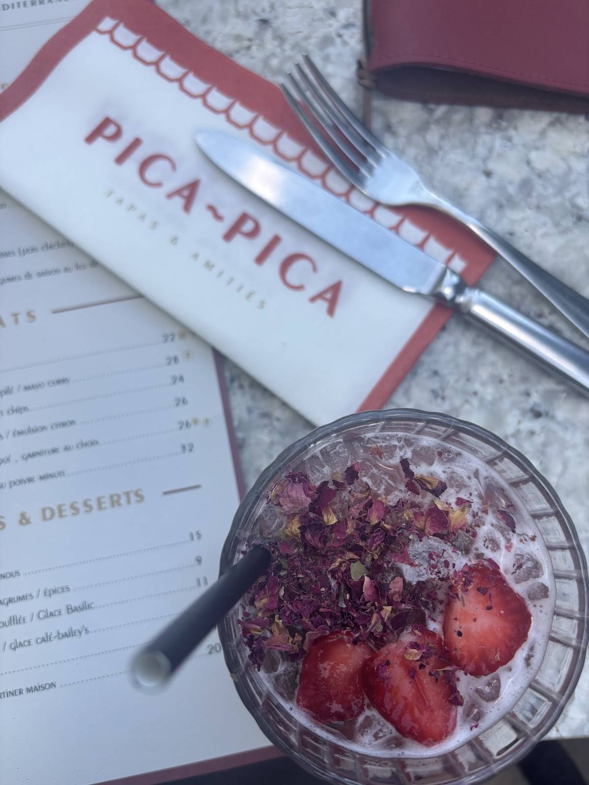 Menu at Pica-Pica restaurant, Béziers
