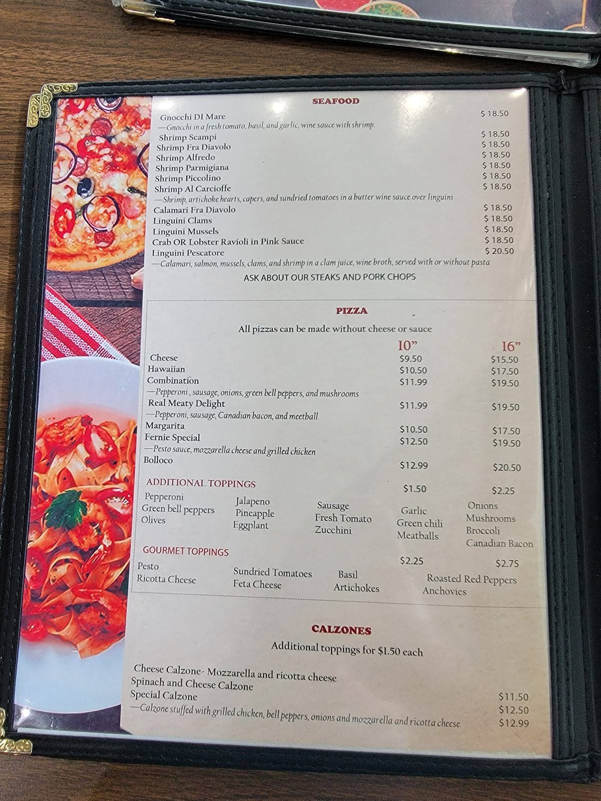 Menu at Piccolino restaurant, Artesia