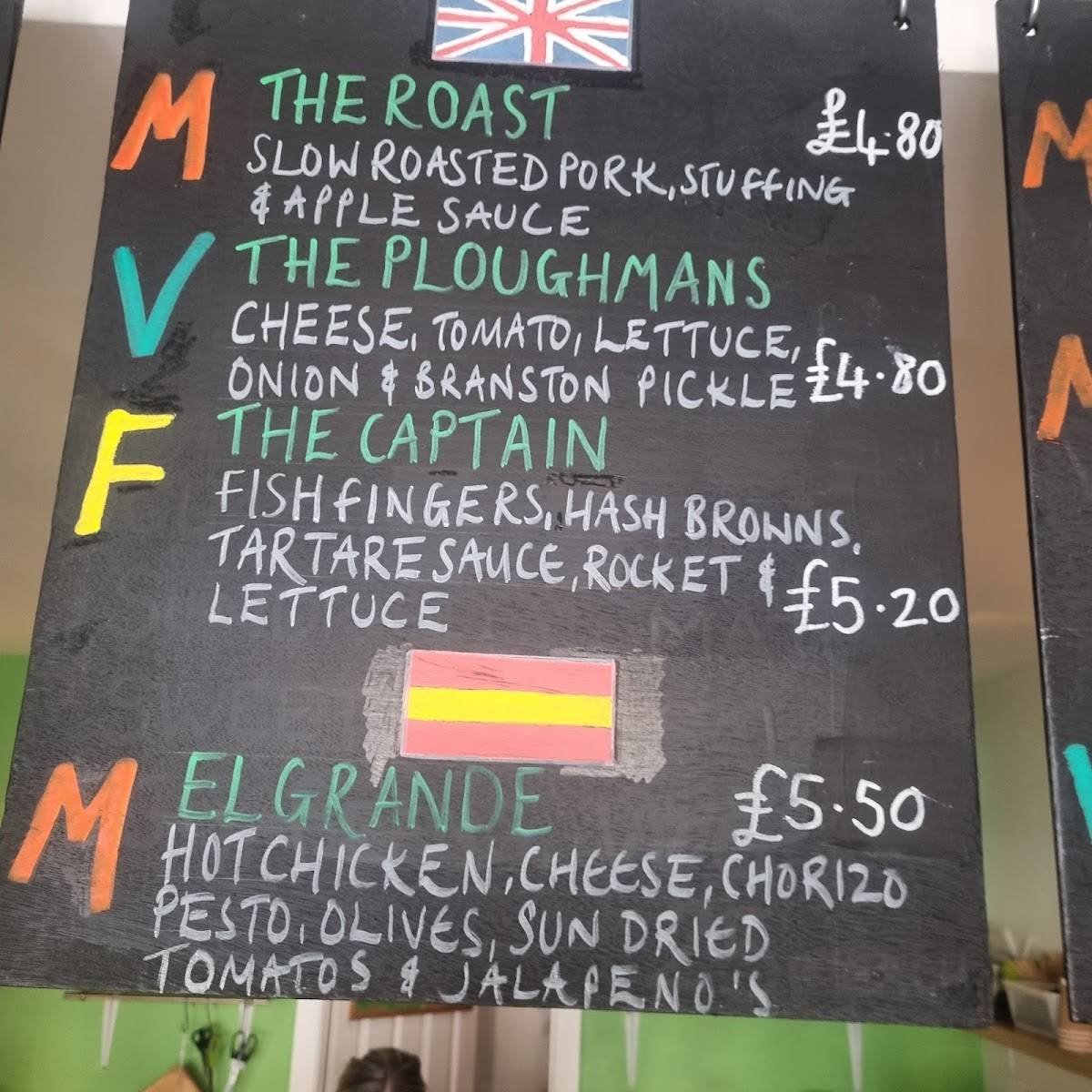 Menu at Pickle's Sandwich Bar, Hove
