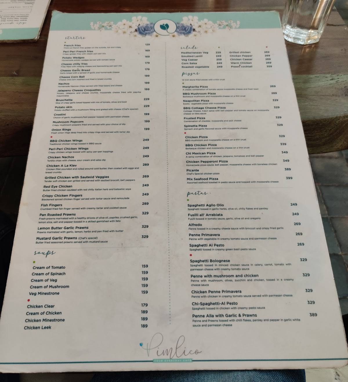 Menu at Pimlico, Pune, End of