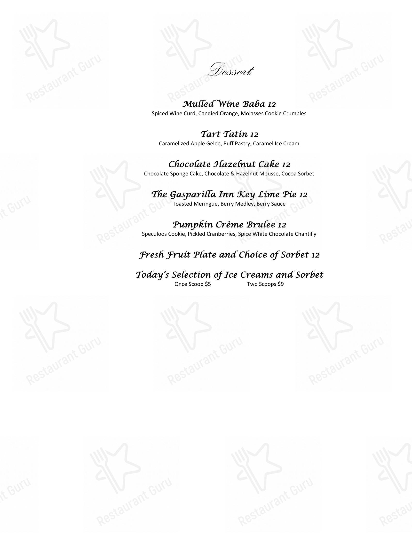 Menu at Pink Elephant pub & bar, Boca Grande