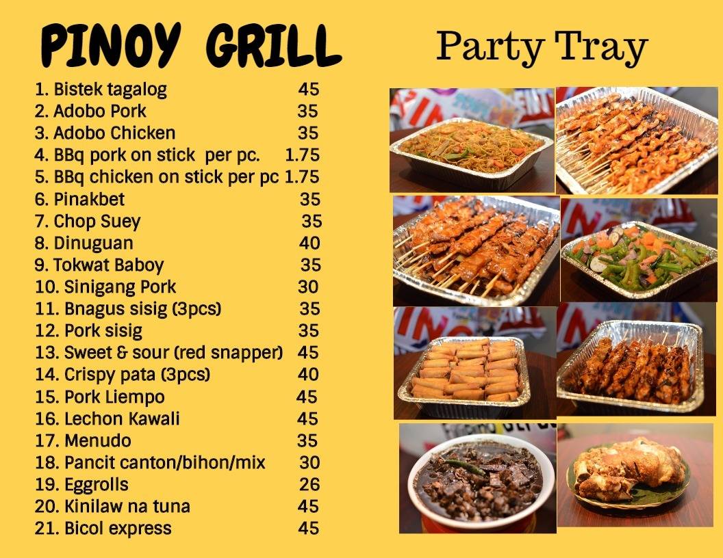 Menu at Pinoy Grill Authentic Filipino Street Foods restaurant ...