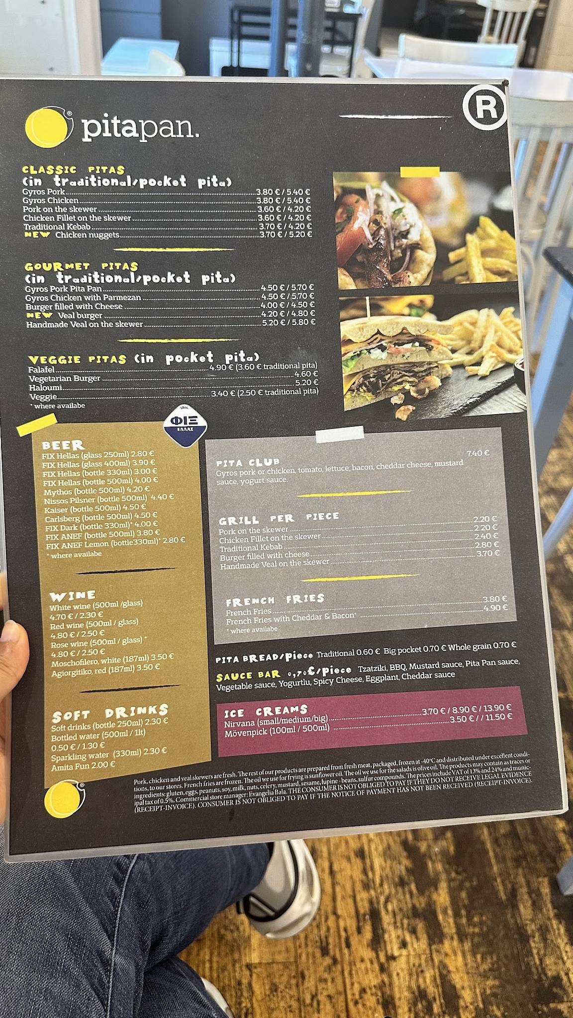 Menu at Pita Pan, Athens, Iofontos 33
