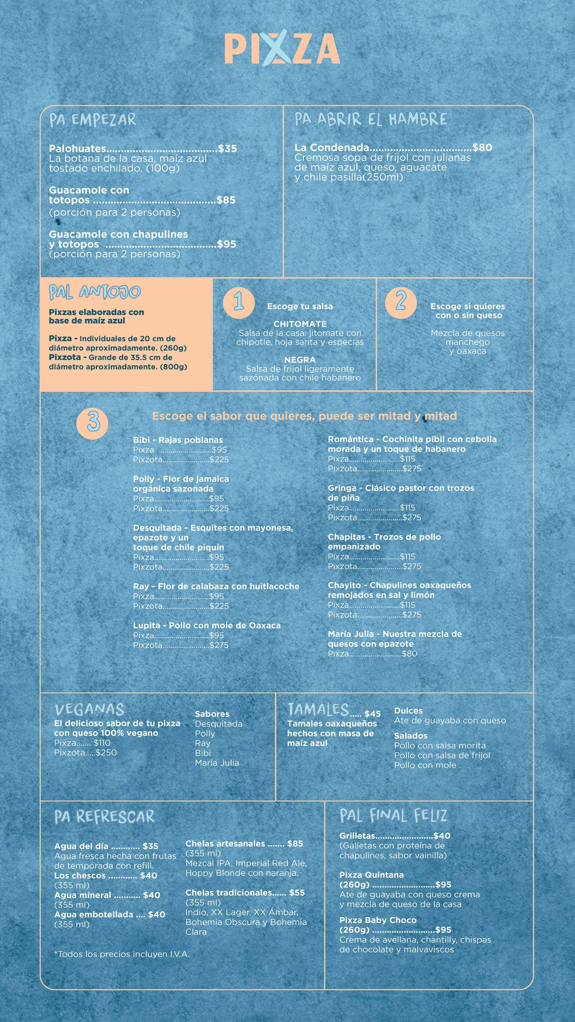 Menu at Pixza pizzeria, Ciudad López Mateos, Liverpool 162