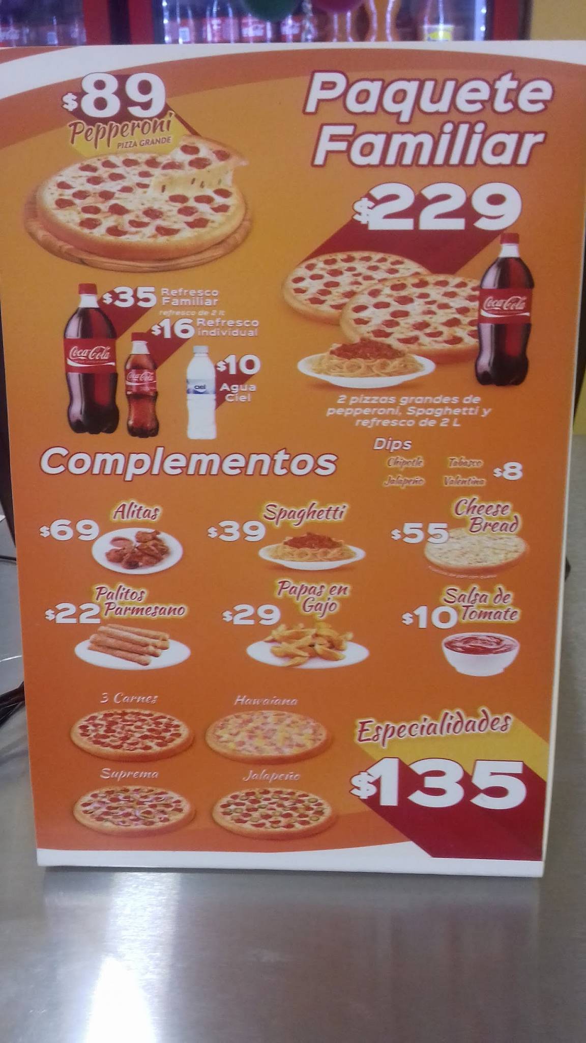 Carta del restaurante Pizza Deprizza Los Murales, Apodaca