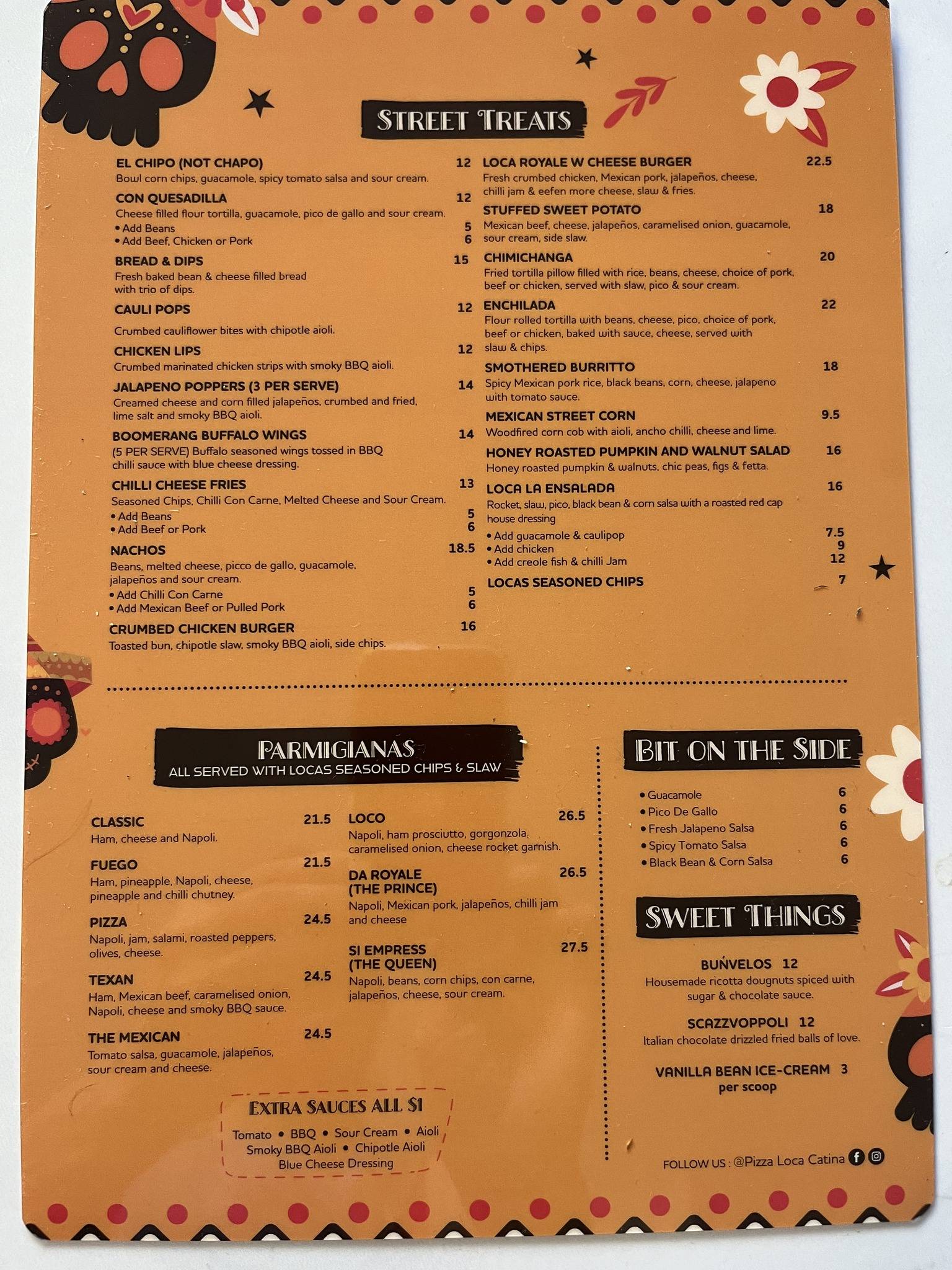 Menu at Pizza Loca Cantina pizzeria, Woree