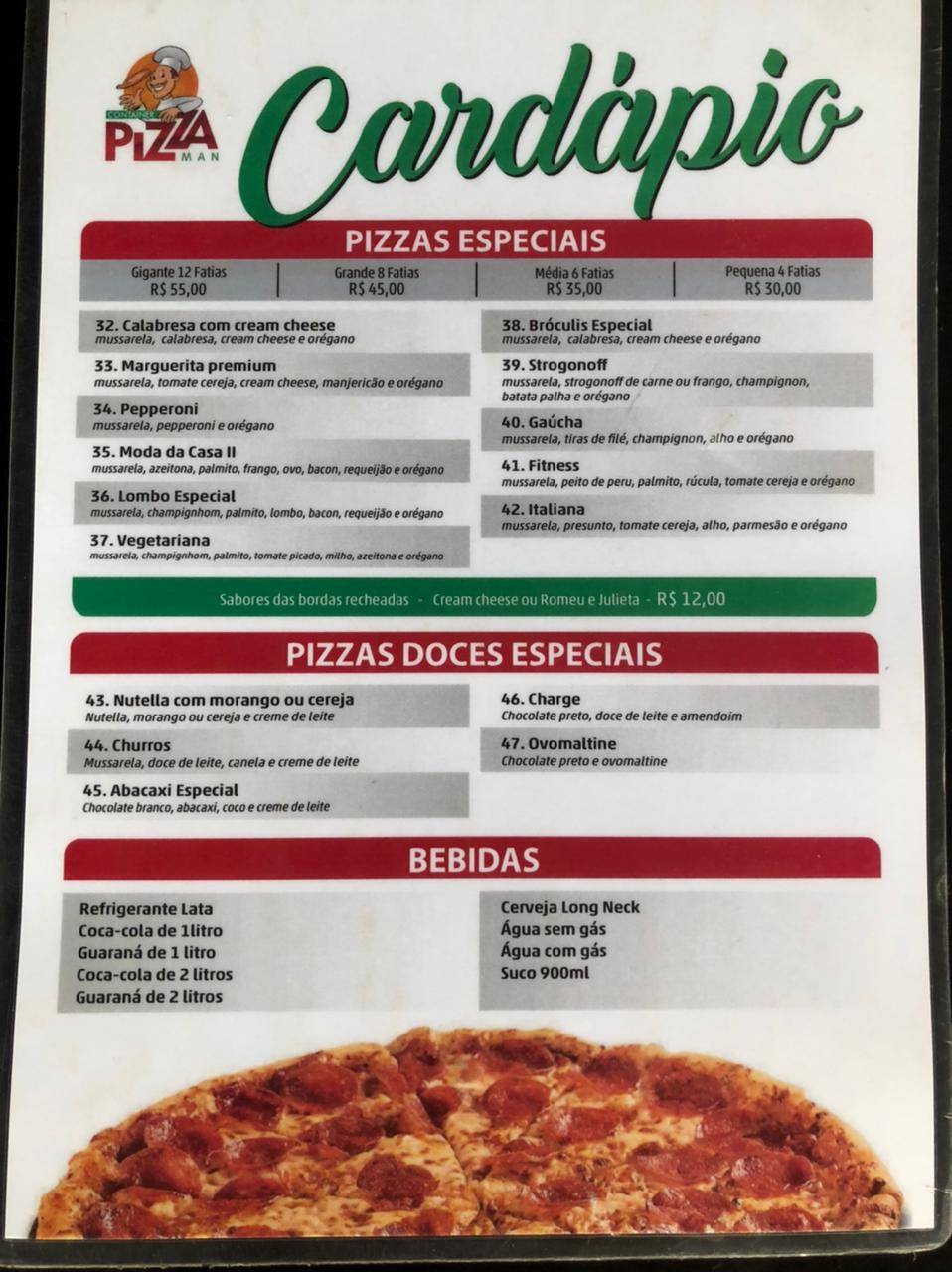 Menu em Pizza Man Foz restaurante, Foz do Iguaçu