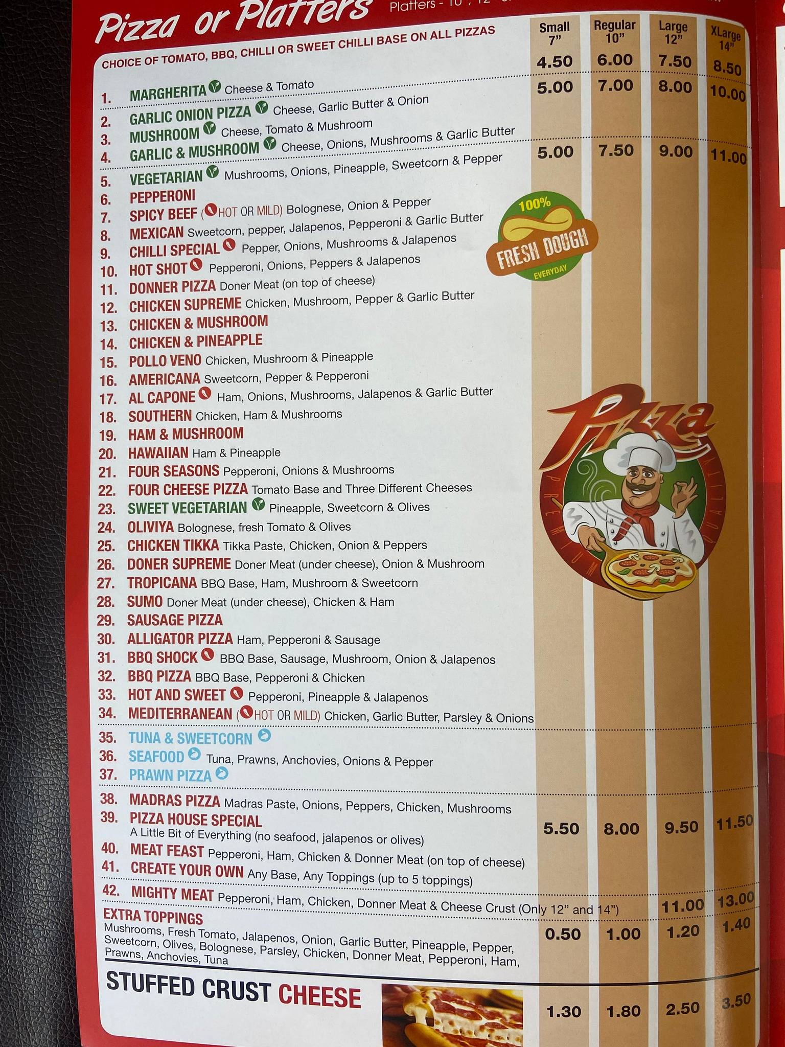 Menu at Pizza house pizzeria, Market Rasen