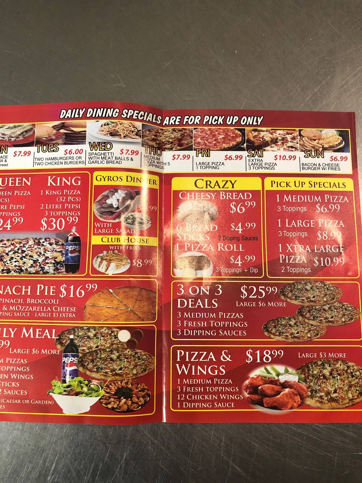 Menu at Pizzaway pizzeria, Windsor, Wyandotte St W