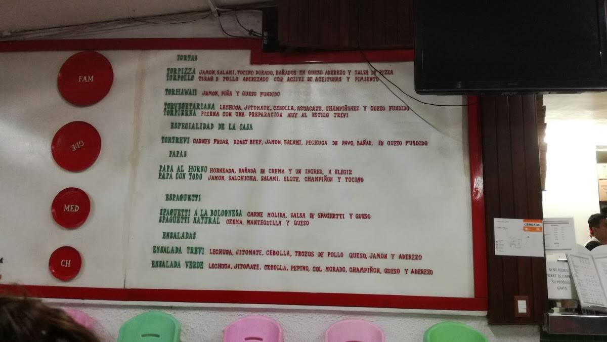 Carta del restaurante Pizzas Trevi, Tepic