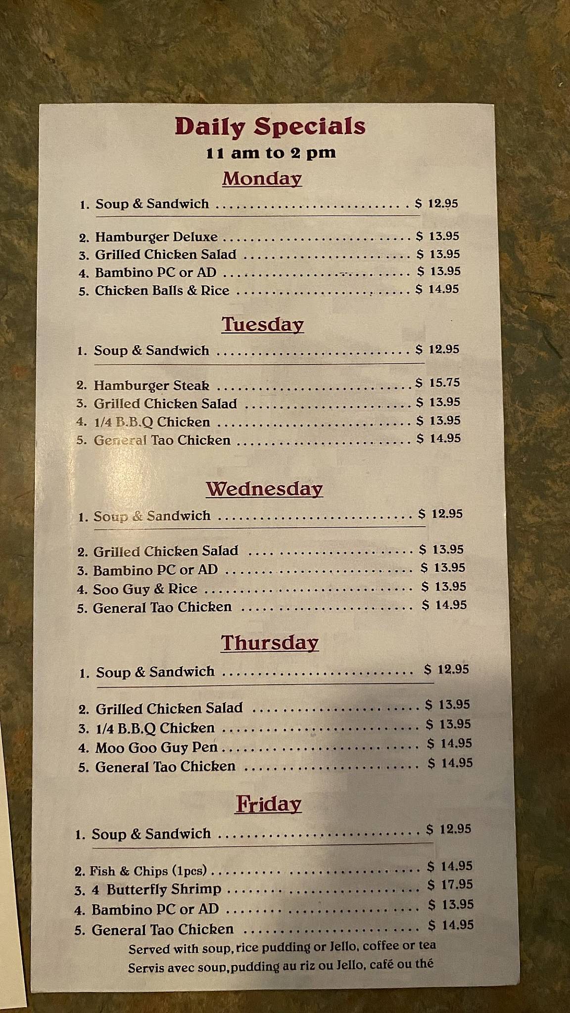 Menu au Alexandria Restaurant Pizza, Alexandria