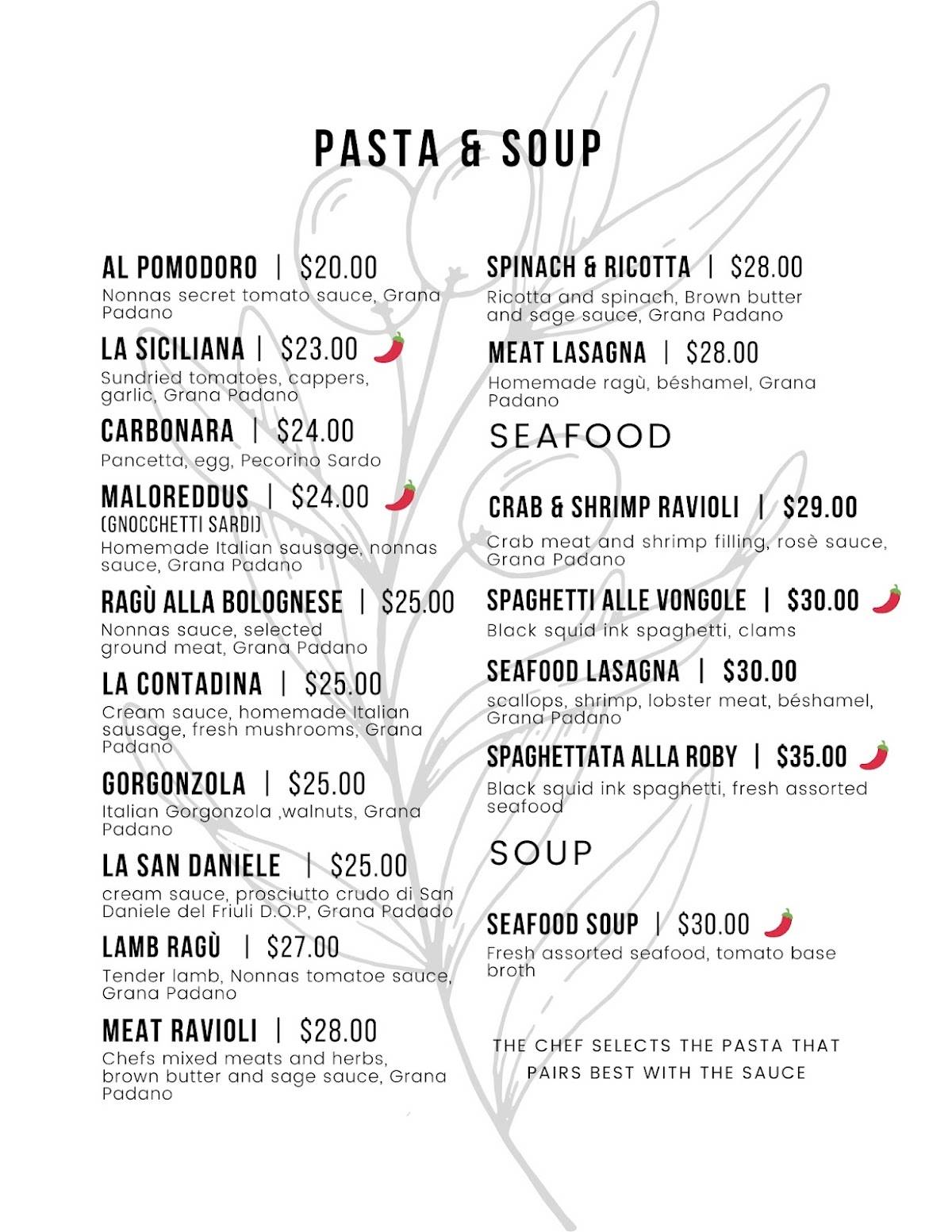 Menu at Gusto Ferrari pizzeria, Penticton