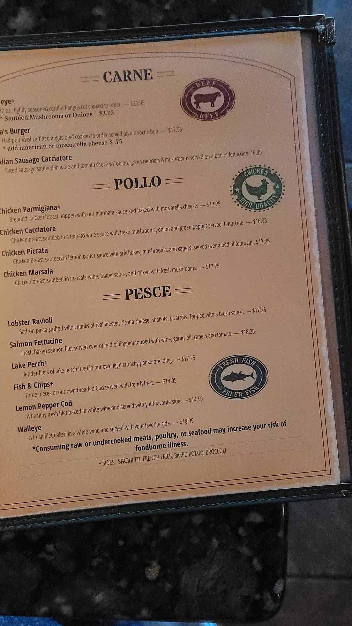 Menu at Pia's Ristorante Italiano pizzeria, Taylor, Ecorse Rd