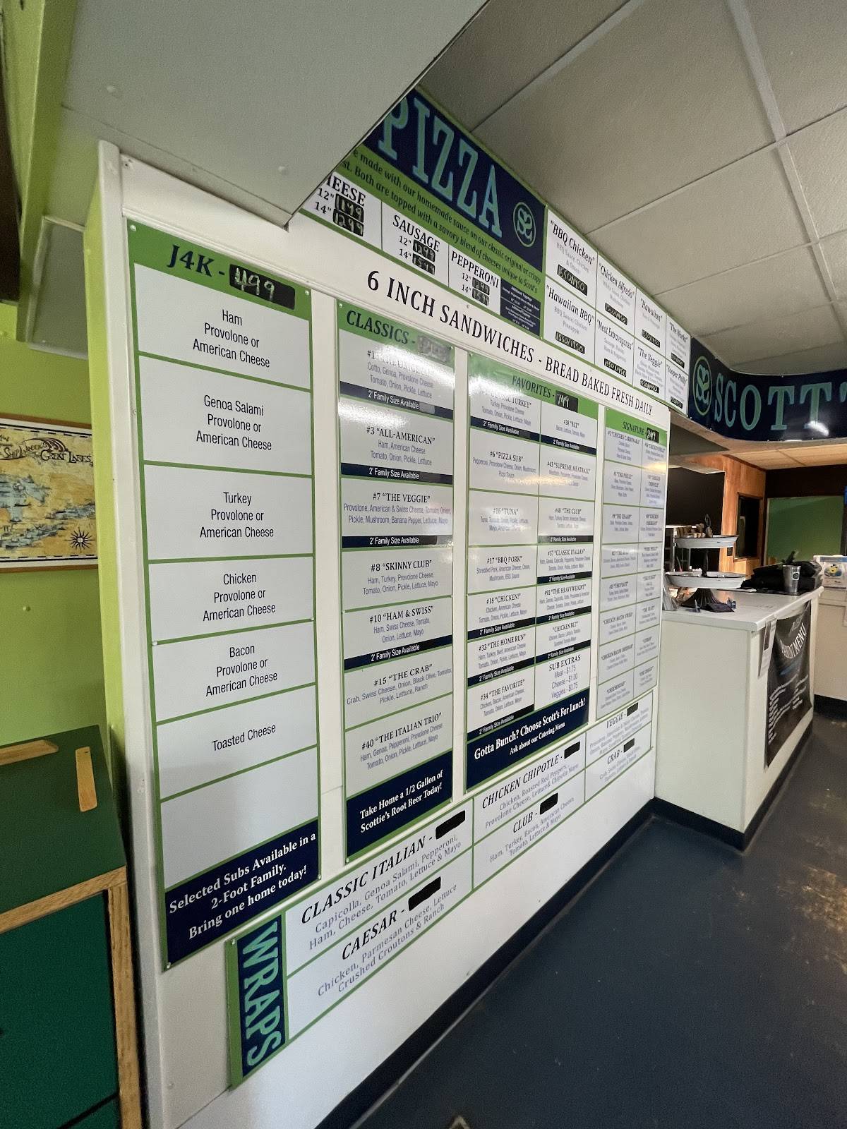 Menu at Scott's Subs & Pizza pizzeria, Iron River