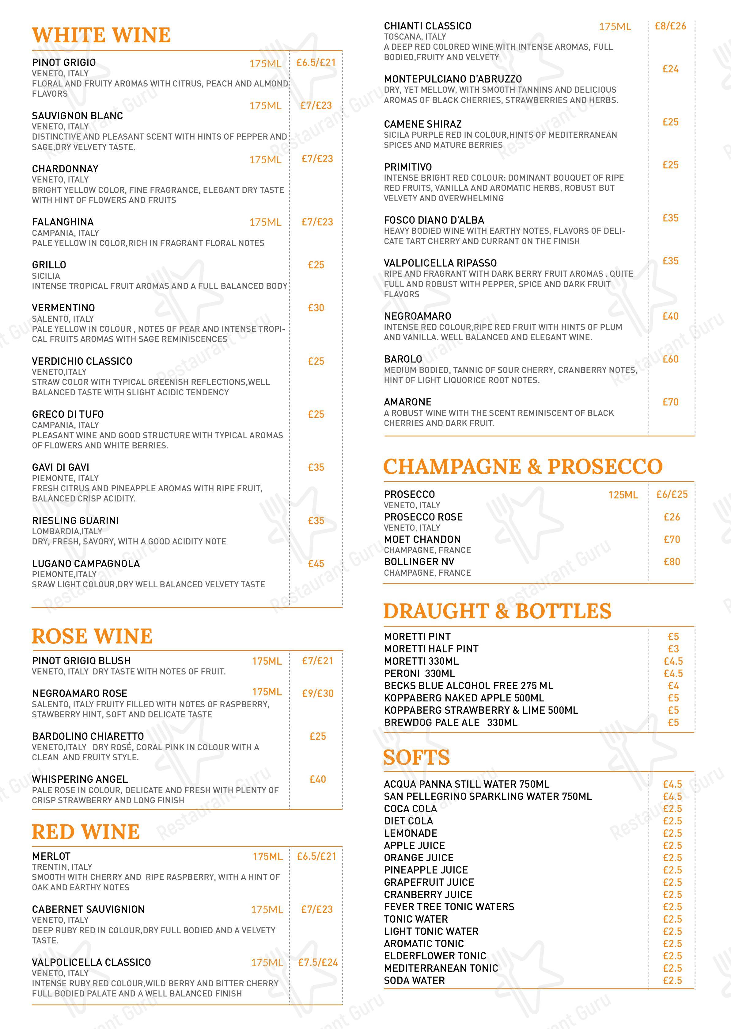 Menu at Stocco Oldham - Authentic Italian Restaurant, Oldham