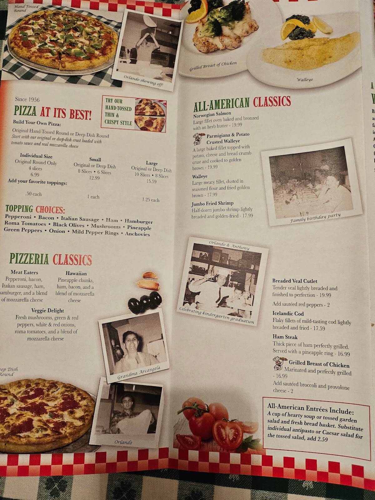 Menu at Villa Restaurant and Pizzeria, Eastpointe
